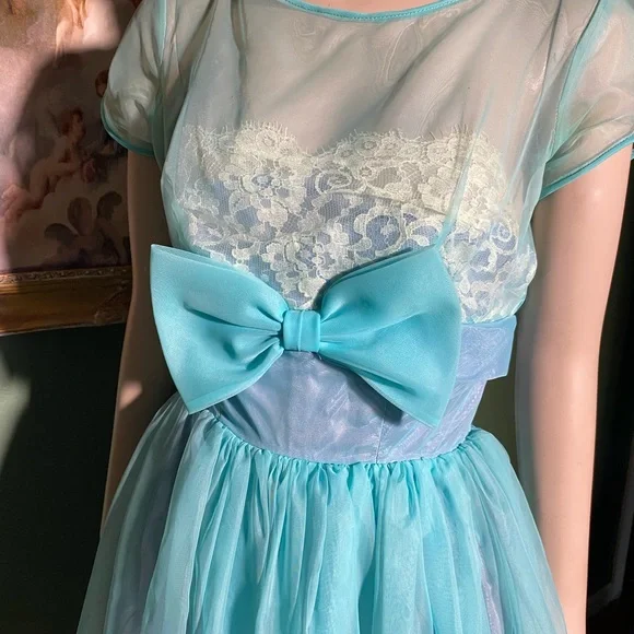 Dresses | Dreamy 195s Tiffany Blue Vintage Prom Coquette Cottagecore ...